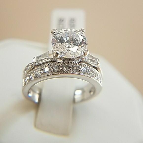 Jewelry | 2ct Round Engagement And Wedding Band 2pc Set | Poshmark
